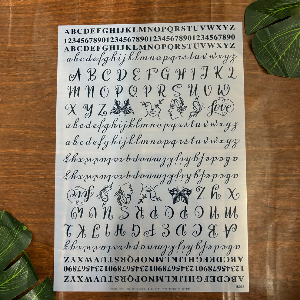 Alphabet Insert Sheet – Our Kraft Store